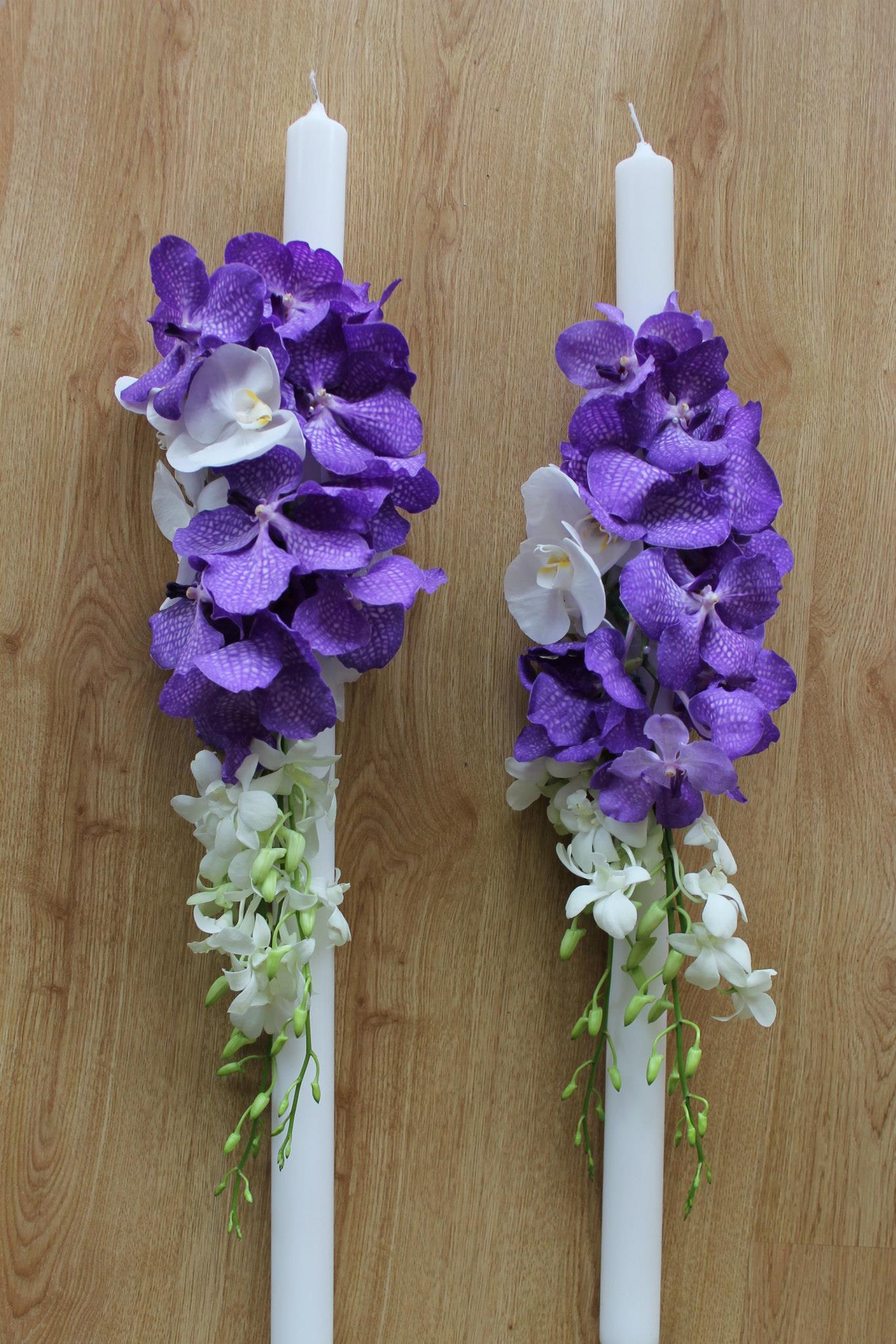 Lumanari de cununie Inoubliable orchidée - enRose