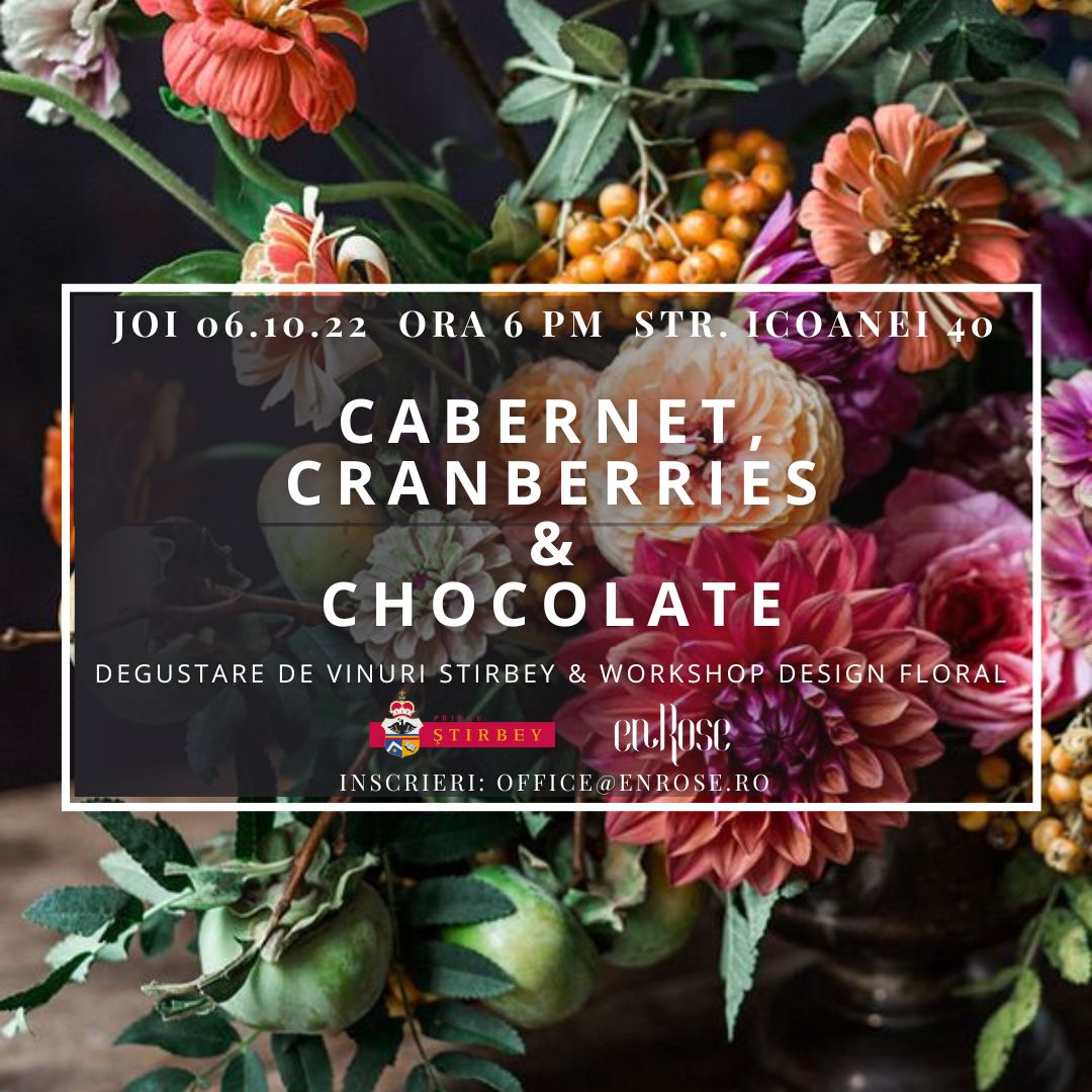 Workshop de design floral contemporan Cabernet, cranberries & chocolate ...